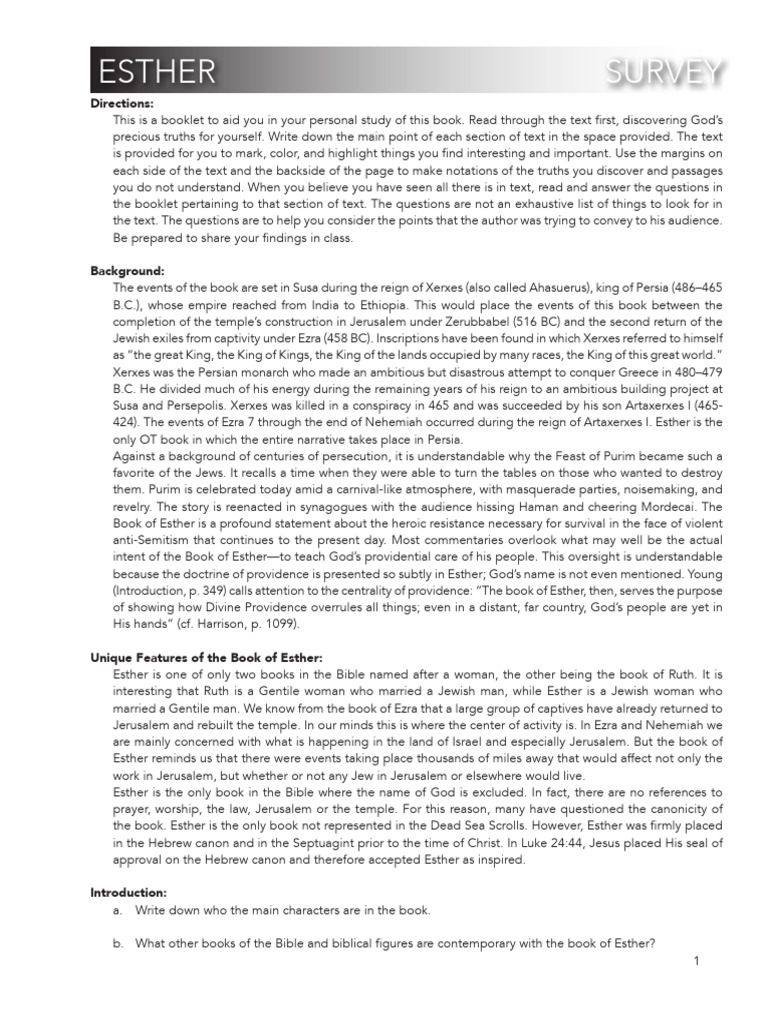 Esther | PDF | Book Of Esther | Esther