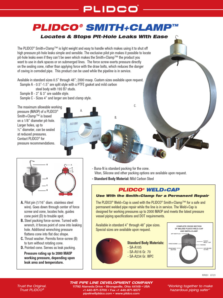PIP051 DataSht SmithClamp LR | PDF | Pipe (Fluid Conveyance ...