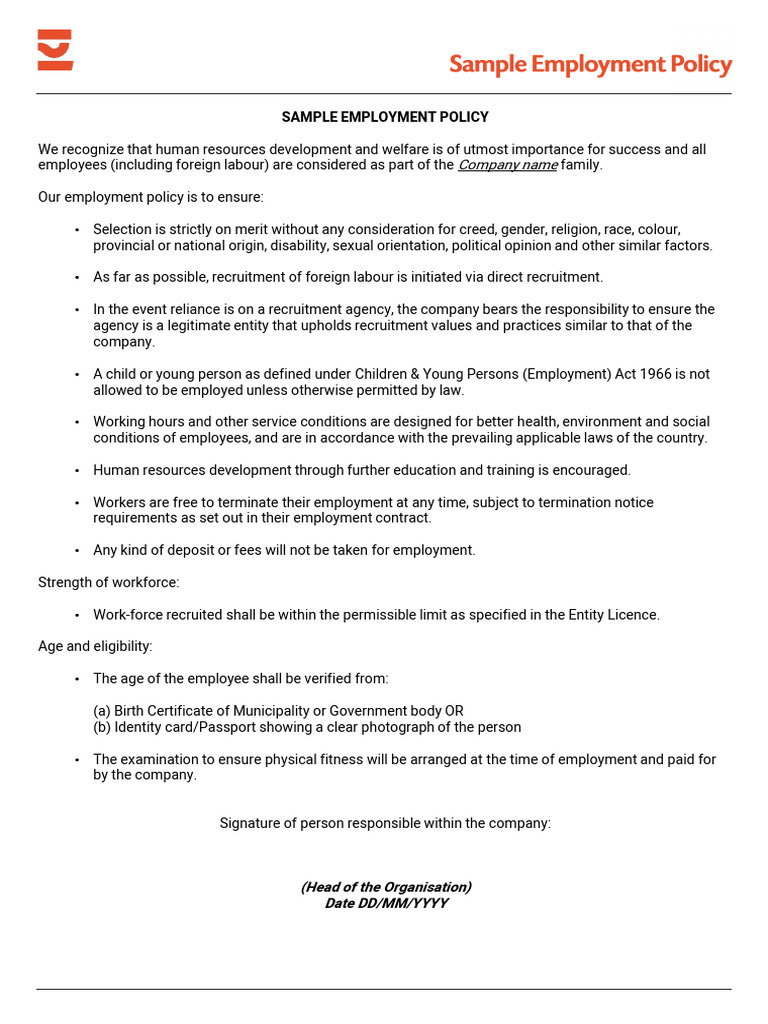 Employment-Policy | PDF | Employment | Recruitment