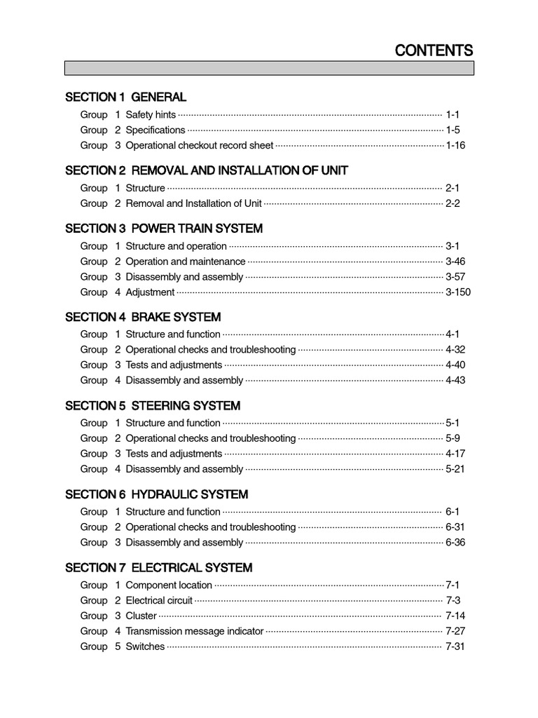 Comprehensive Service Manual Overview | PDF | Diesel Engine | Manual ...