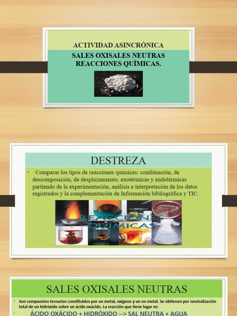 Segundo A, B, C Sales Oxisales Neutras | Descargar gratis PDF | Sal ...
