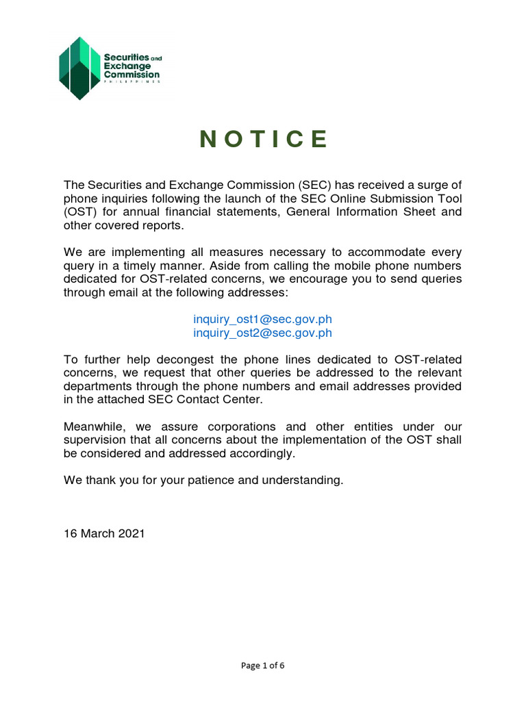 Sec Contact Center | PDF | Securities (Finance) | Stocks