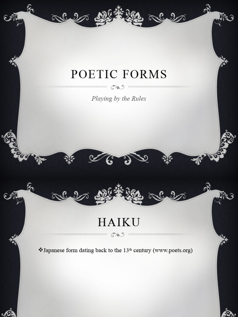 Overview of Poetic Forms: Haiku, Limerick, Sonnet | PDF | Poetry | Sonnets