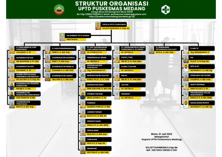 Struktur Organisasi Puskesmas Baru | PDF