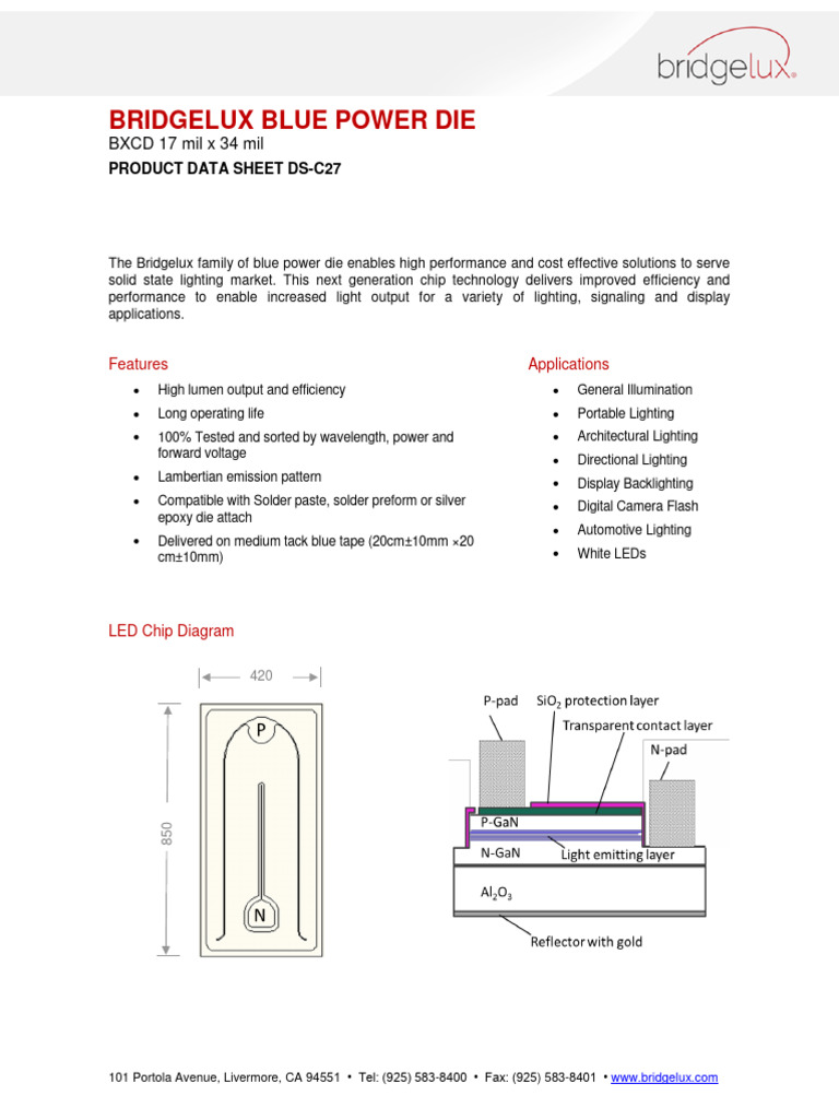 BXCD1734 - Revb BXCD1734 Datasheet | PDF | Lighting | Light Emitting Diode