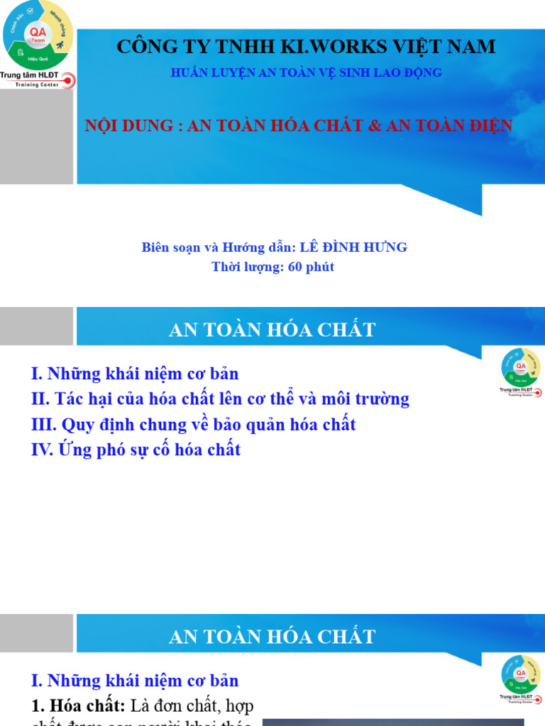 (2 Buoi) An Toan Hoa Chat - Dien | PDF