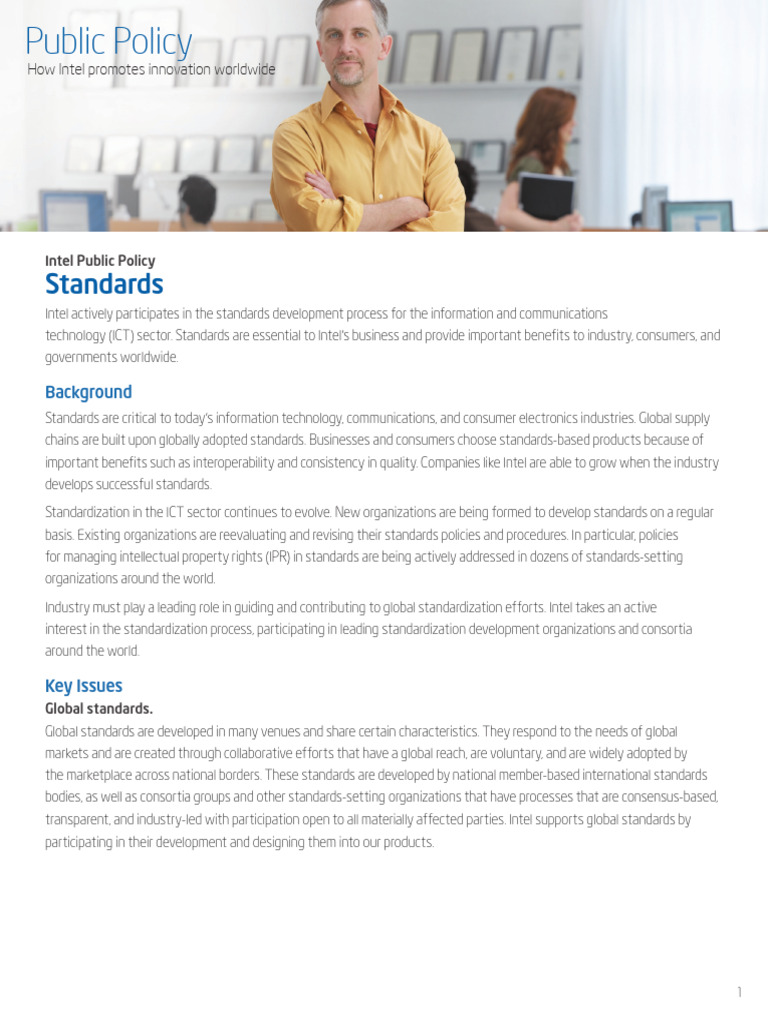 Intel's Role in ICT Standards Development | PDF | Standardization | Policy