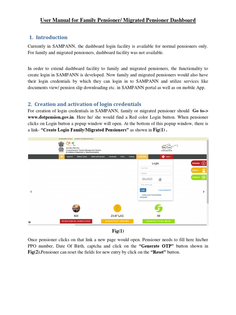 SAMPANN Login Guide for Pensioners | PDF | Password | Login