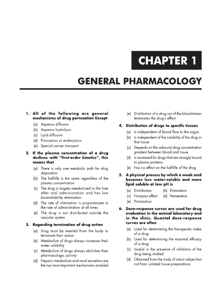 General Principle of Pharmacology MCQ2 | PDF