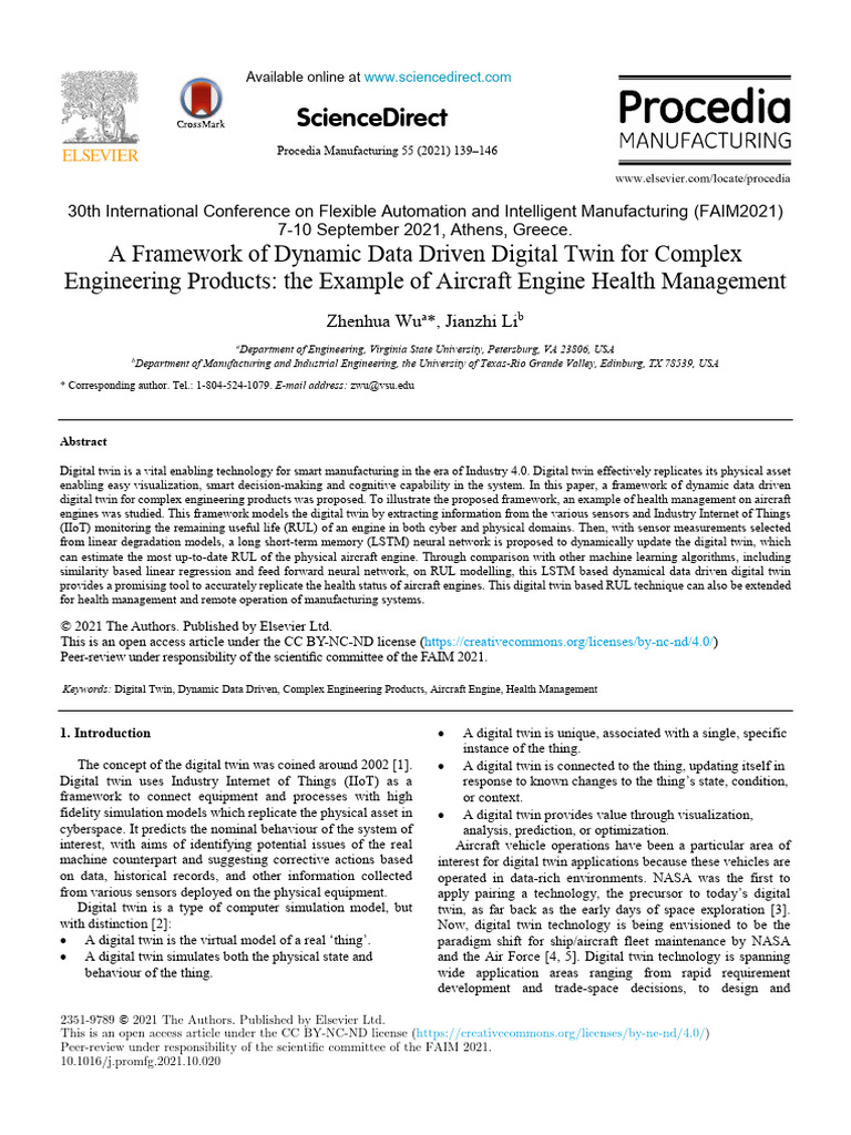 Digital Twin of Jet Engine | PDF | Machine Learning | Simulation