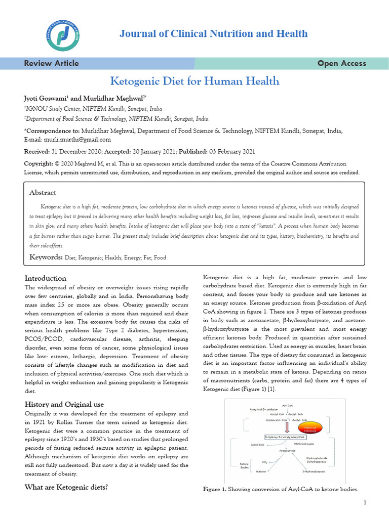 Ketogenic Diet For Human Health Pdf Dieting Ketogenic Diet