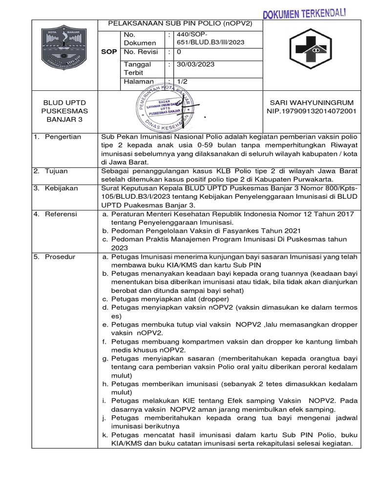 SOP Sub PIN Polio | PDF