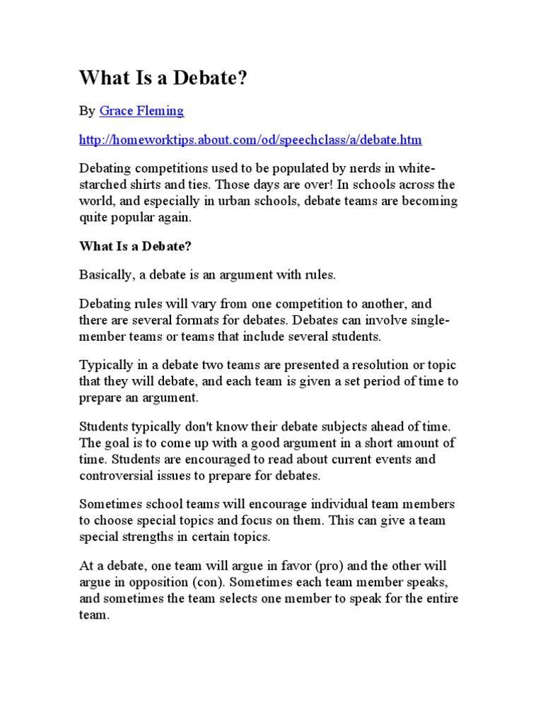 What Is A Debate | PDF | Cognition | Public Sphere