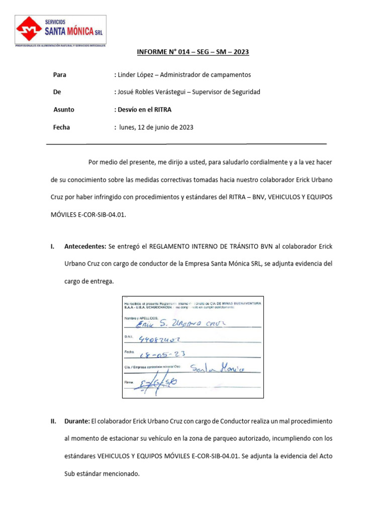 Infracción RITRA: Medidas Correctivas | PDF | Finanzas y dinero | Derecho