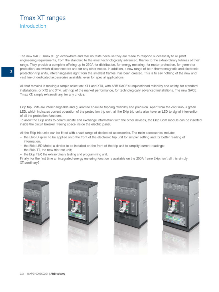 ABB Tmax XT MCCB Catalog Overview | PDF | Electric Power Distribution ...