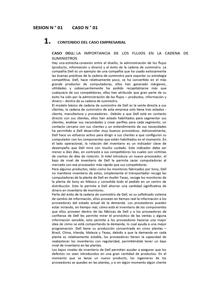 SESION N 01 Alfredo | PDF | Dell | Logística SESION N 01 Alfredo | PDF | Dell | Logística