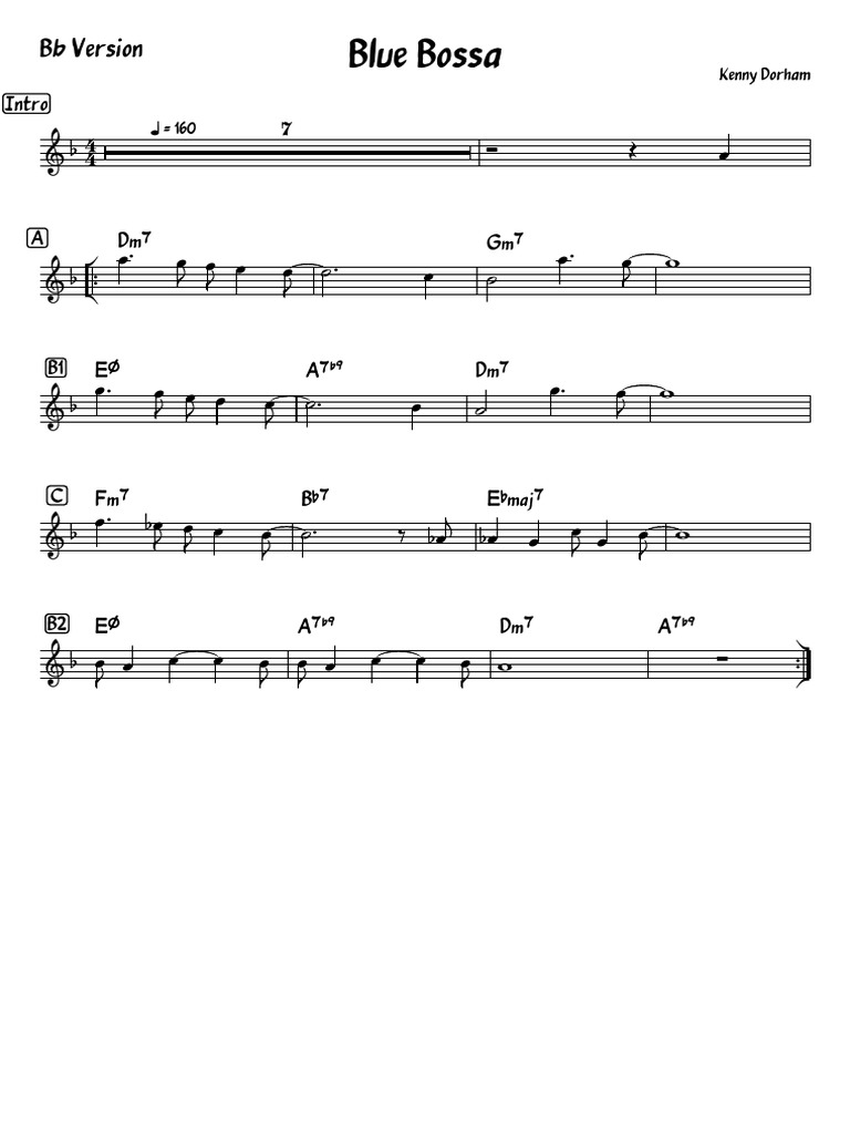 Blue Bossa: BB Version | PDF