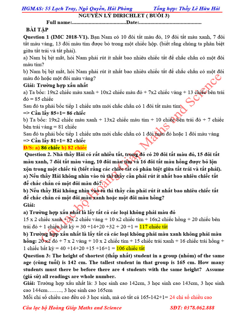 Nguyên Lý Dirichlet Bu I 2-L I Gi I | PDF