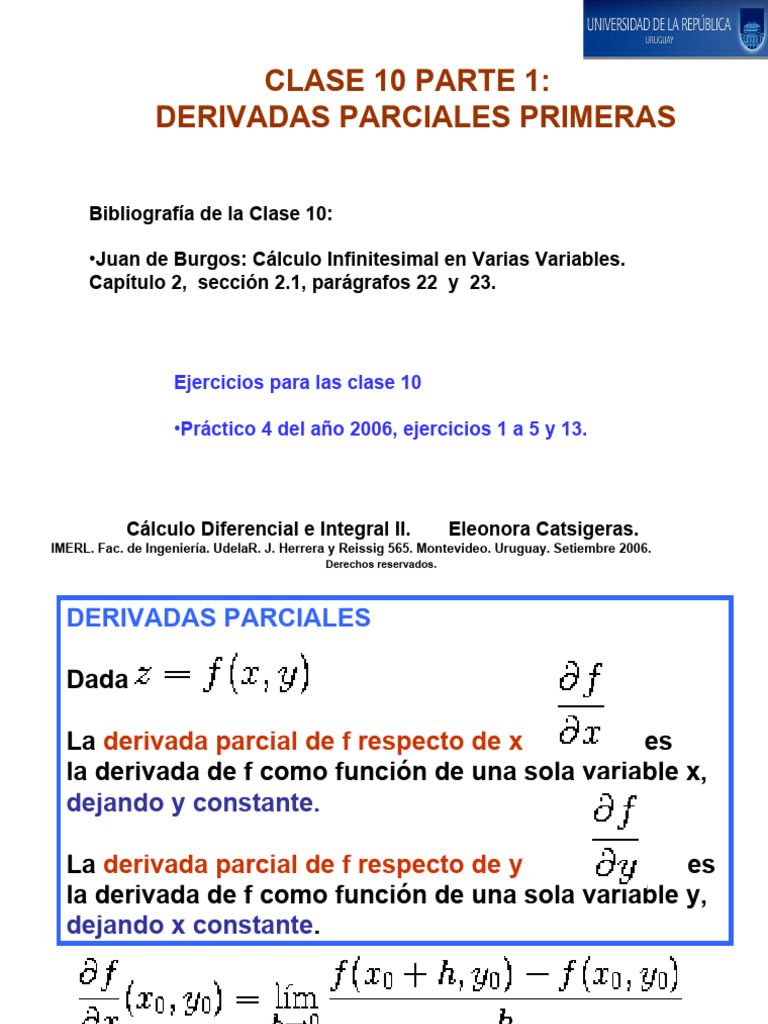 DERIVADAS PARCIALES | PDF | Derivado | Cálculo