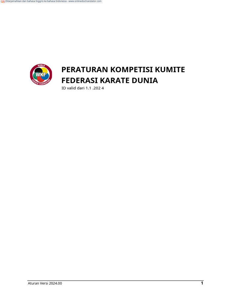 WKF Kumite Competition TRANSLATE | PDF
