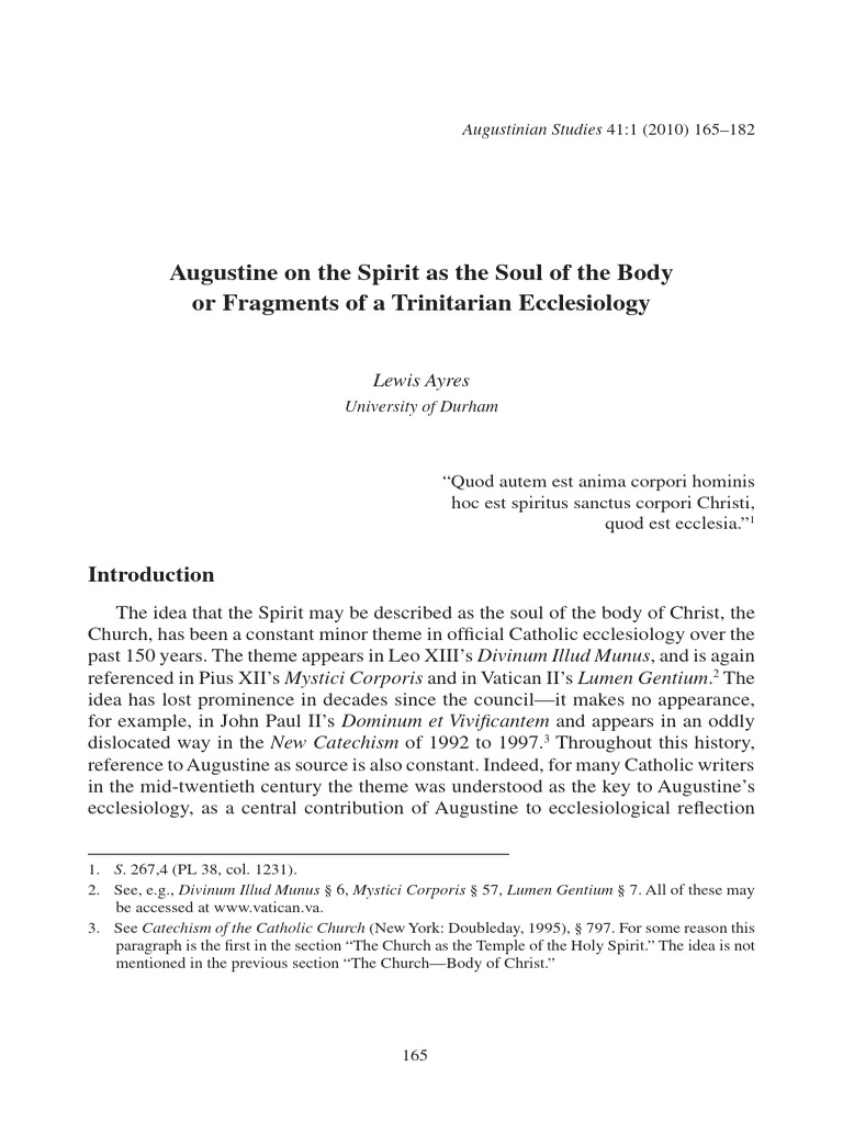 Augustine's Trinitarian Ecclesiology | PDF | God The Father | Augustine ...