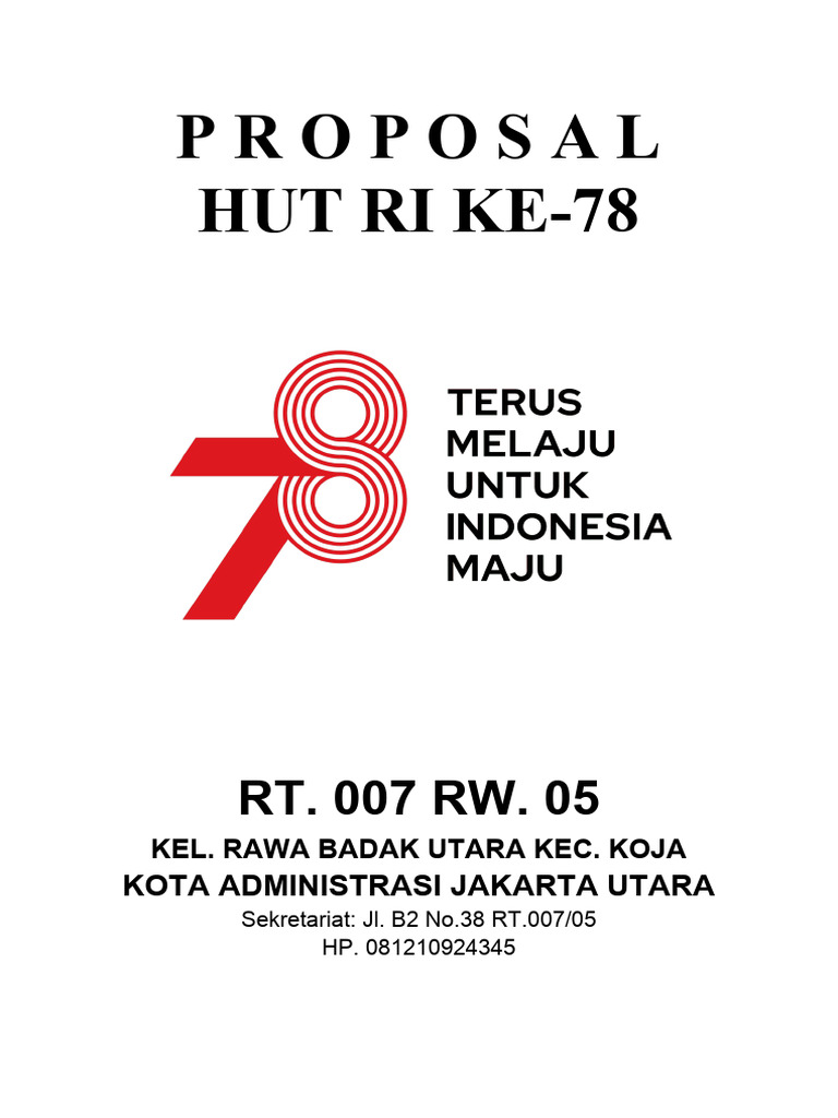 (RT.007) Proposal Hut Ri Ke-78 | PDF