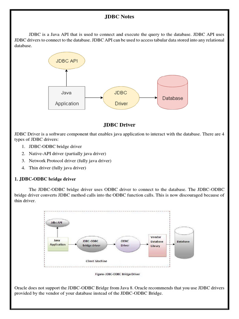 JDBC Notes | PDF | Computing | Computer Data JDBC Notes | PDF | Computing | Computer Data