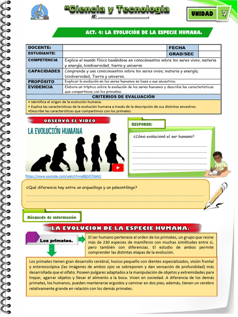 D-4º Act 4-Cyt-Und 7 | Descargar gratis PDF | Homo