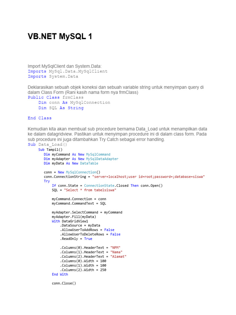 Koneksi Dan Simpan Ke Database (Mysql) 2 | PDF | Metode & Bahan Ajar