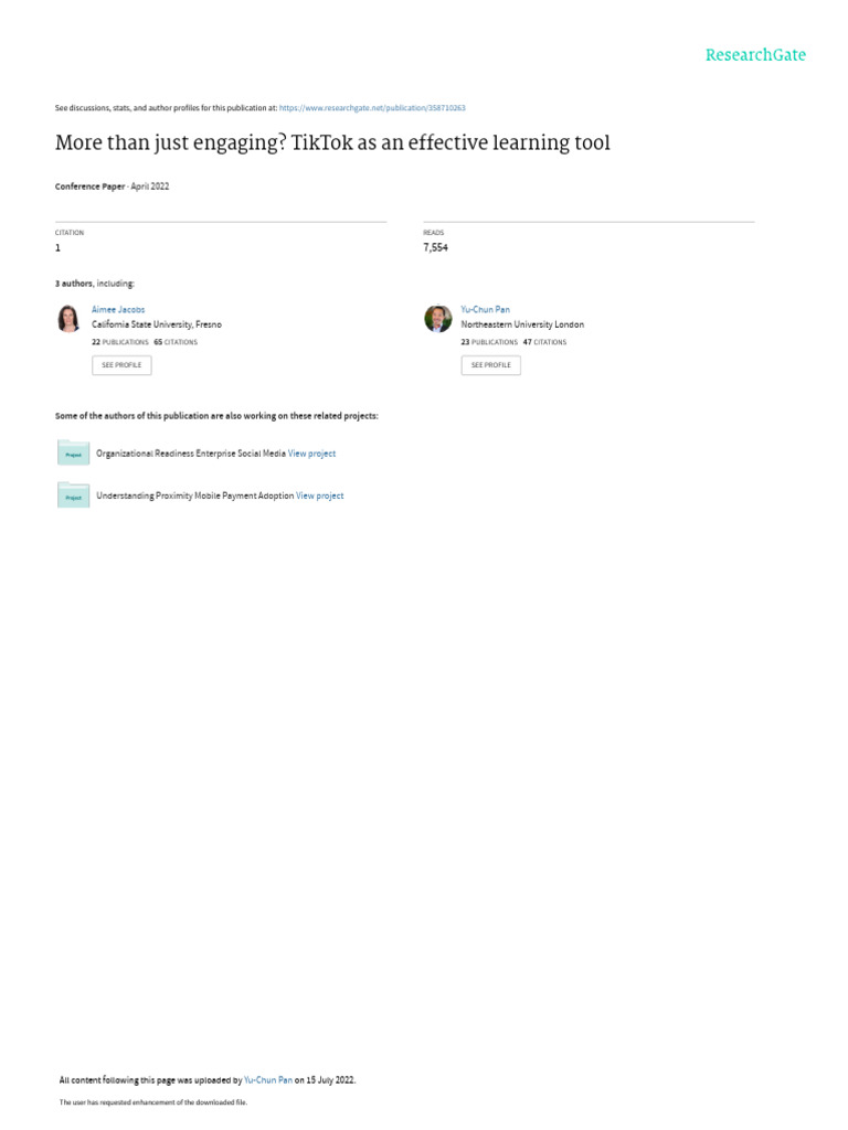 More Than Just Engaging? Tiktok As An Effective Learning Tool | PDF ...