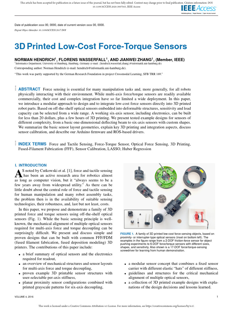 3D Printed Low-Cost Force-Torque Sensors | PDF | Light Emitting Diode | Sensor