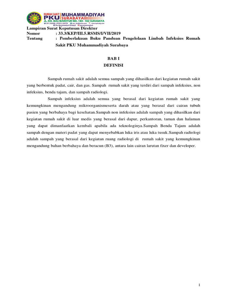 Panduan Pengelolaan Limbah Infeksius | PDF | Kesehatan Holistik | Sains & Matematika