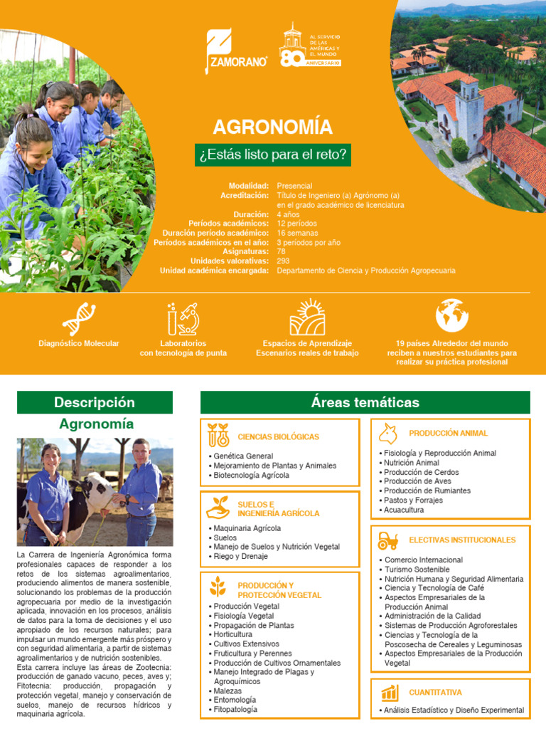 Brochure Agronomia 2022 Pensum | PDF | Agronomía | Agricultura