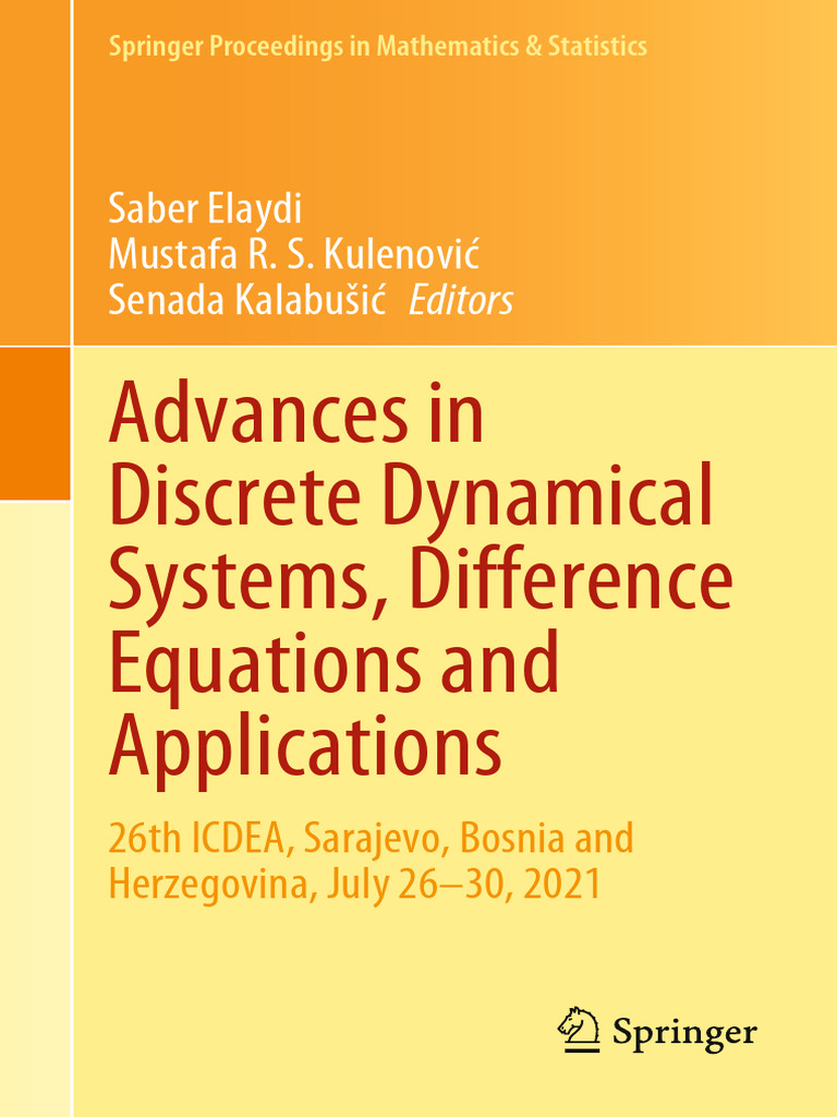 Advances in Discrete Dynamical Systems, Difference Equations and Applications | PDF | Stability ...