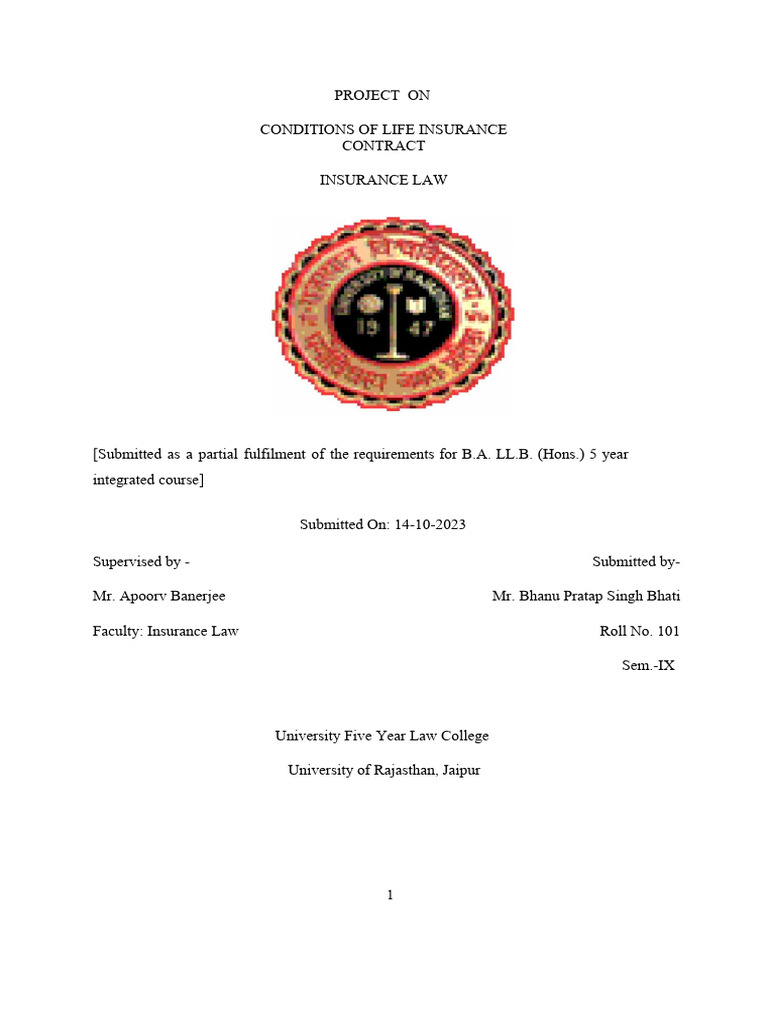 BHANU Insurance Project | PDF | Insurance | Life Insurance