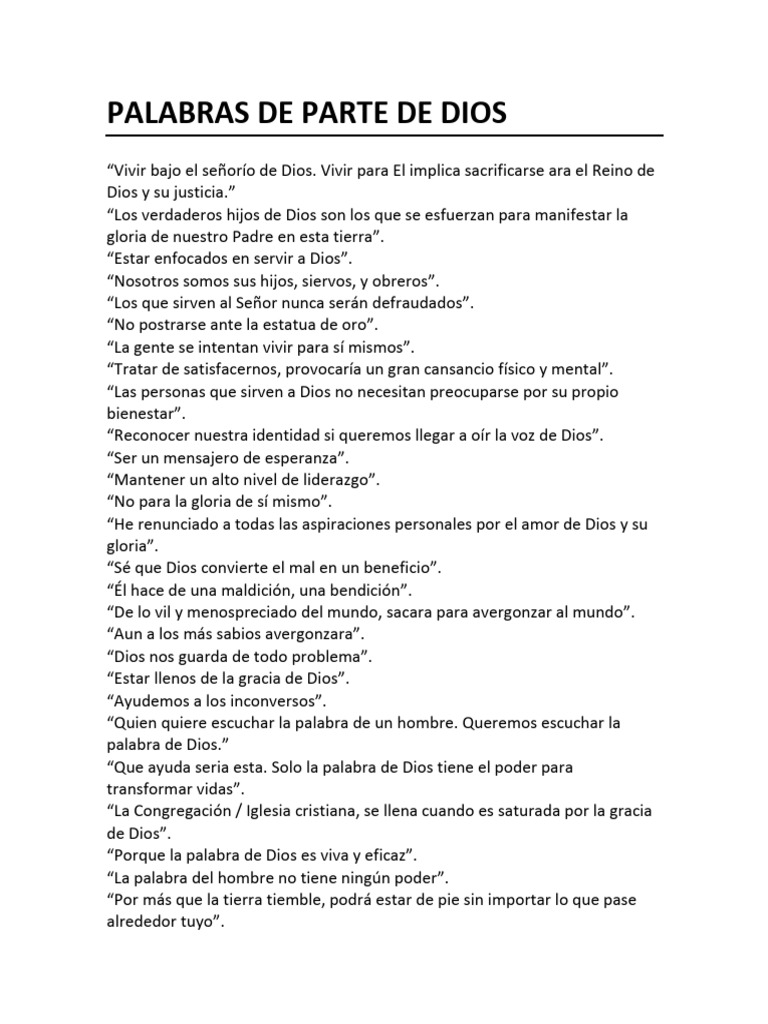 Palabras de Parte de Dios | PDF | Felicidad | Dios