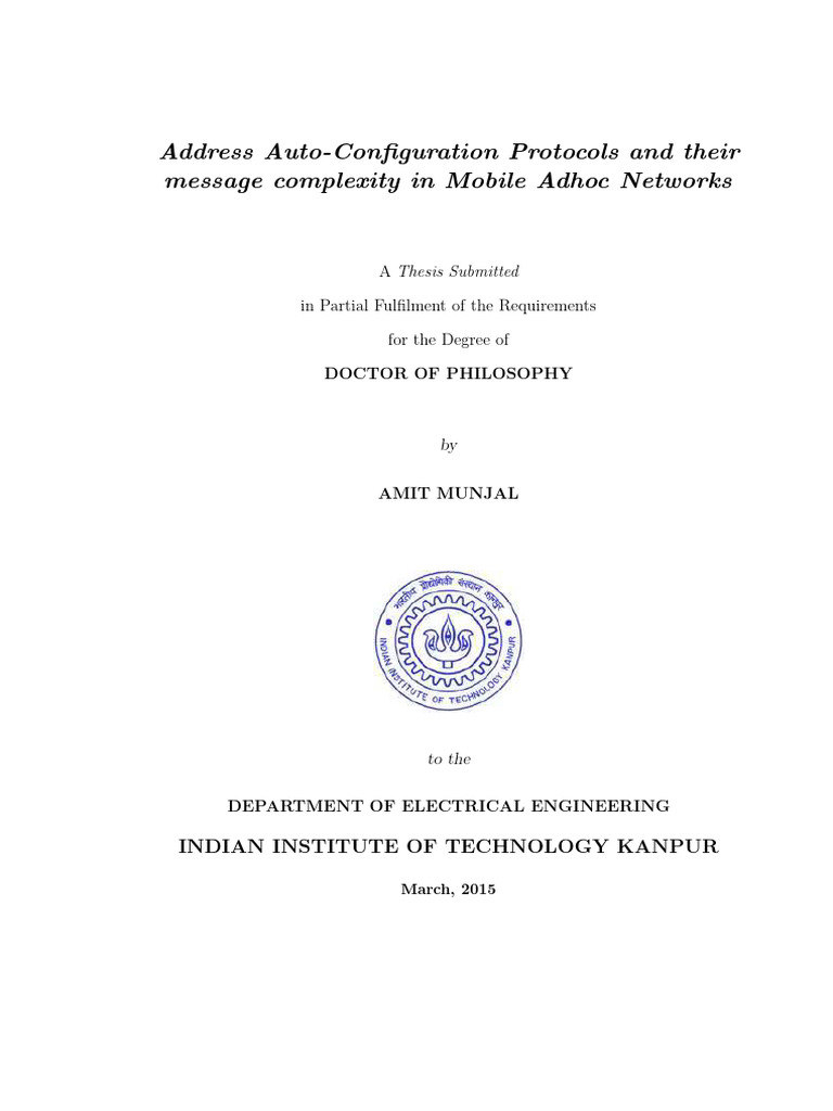 Address Auto-Configuration Protocols and Their Message Complexity in Mobile Adhoc Networks | PDF ...