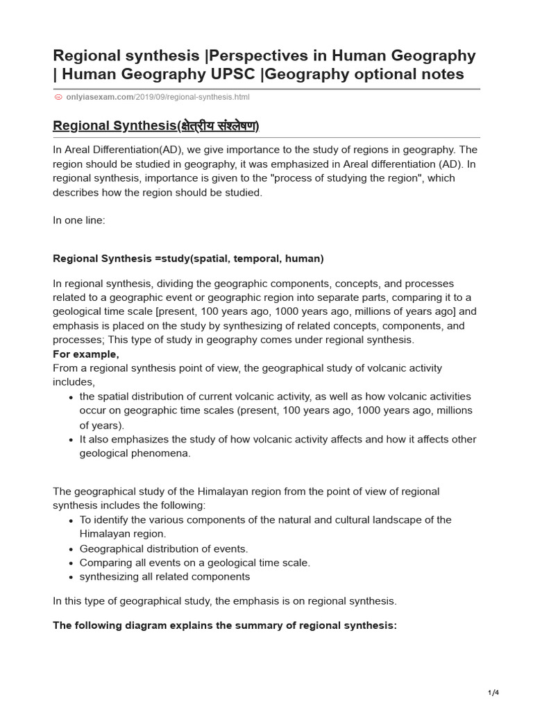 Regional Synthesis in Human Geography | PDF | Geography | Matrix ...