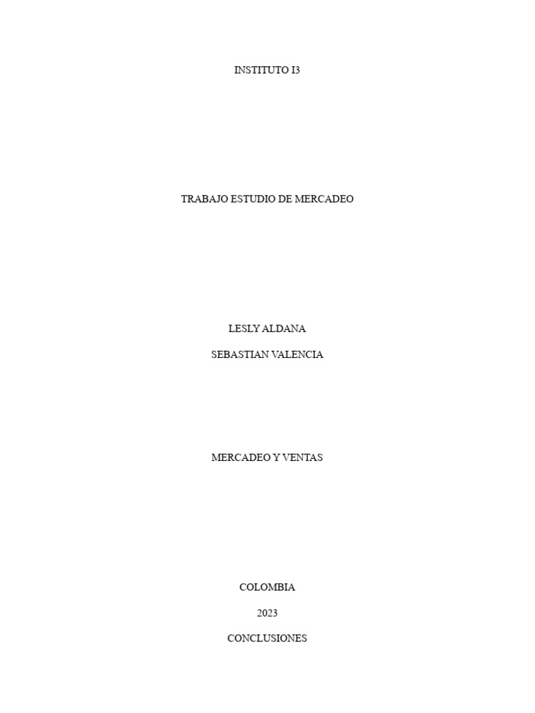 Conclusiones Estudio de Mercado | PDF | Derecho