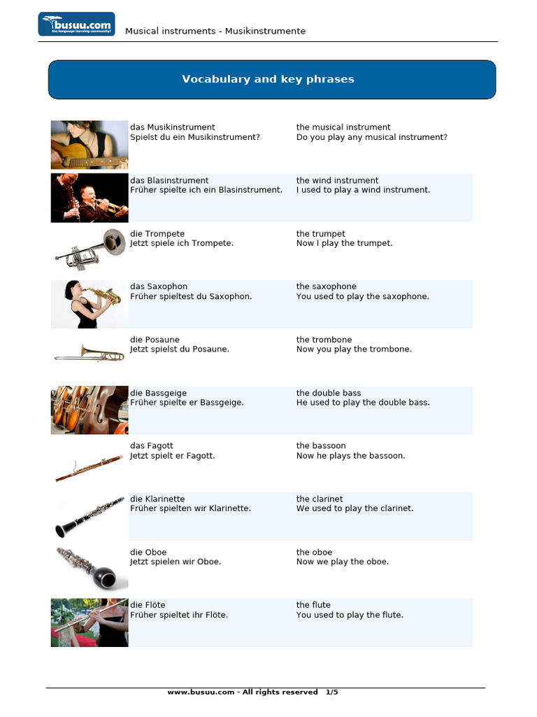 Musical Instruments - Musikinstrumente | PDF