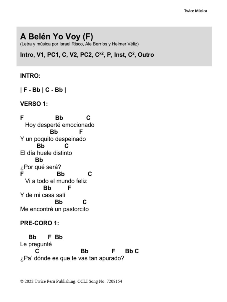 A Belen Yo Voy Acordes | PDF