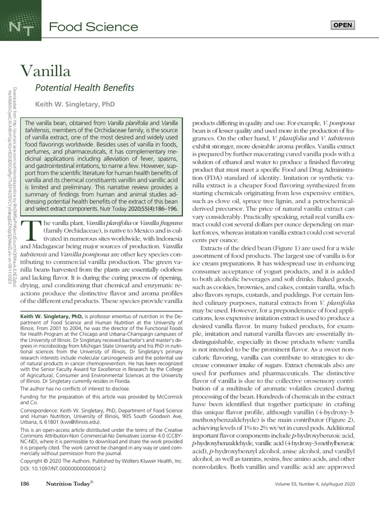 Singletary | PDF | Vanilla | Serotonin