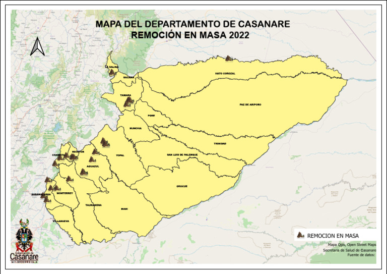 Mapa No 7. Mapas de Riesgos, Remoción en Masa, Casanare, 2022. | PDF