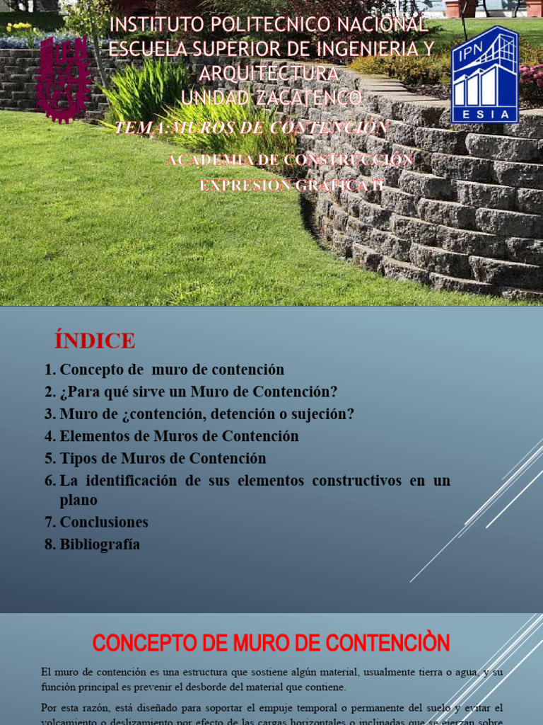 Tipos y Funciones de Muros de Contención | PDF | Hormigón | Fundación ...