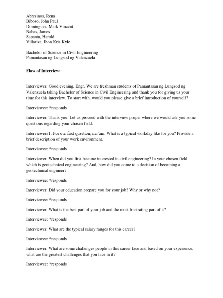 Flow of Interview - Geotechnical Engineering | PDF