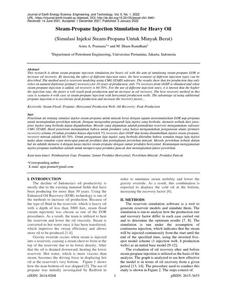 Steam Propane Injection Simulation For H | PDF
