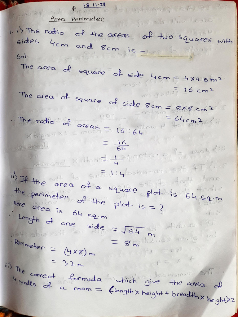 Area Perimeter Ideal Ganit Objectives | PDF