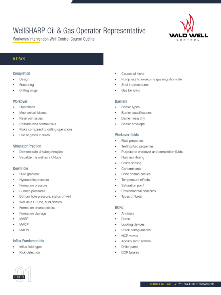 WW Flyer WELLSHARP Oil Gas Operator Representative OGOR | PDF ...
