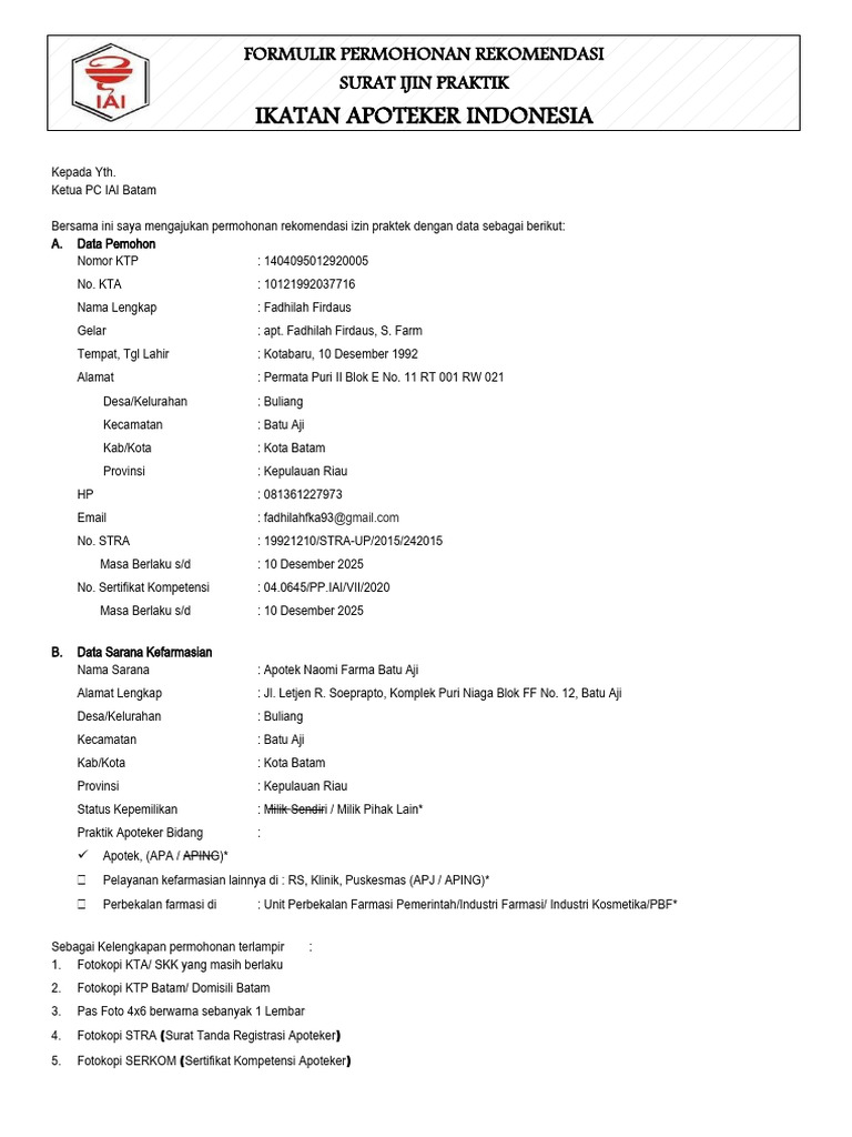 Permohonan Rekom | PDF