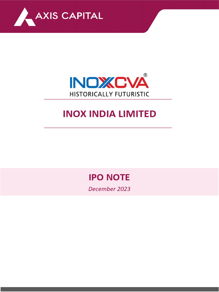 Inox India LTD - IPO Note - Dec'2023 | PDF | Liquefied Natural Gas | Gases